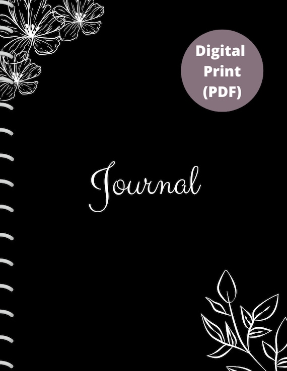 Printable PDF Digital Download Journal Daily Journal Black - Etsy