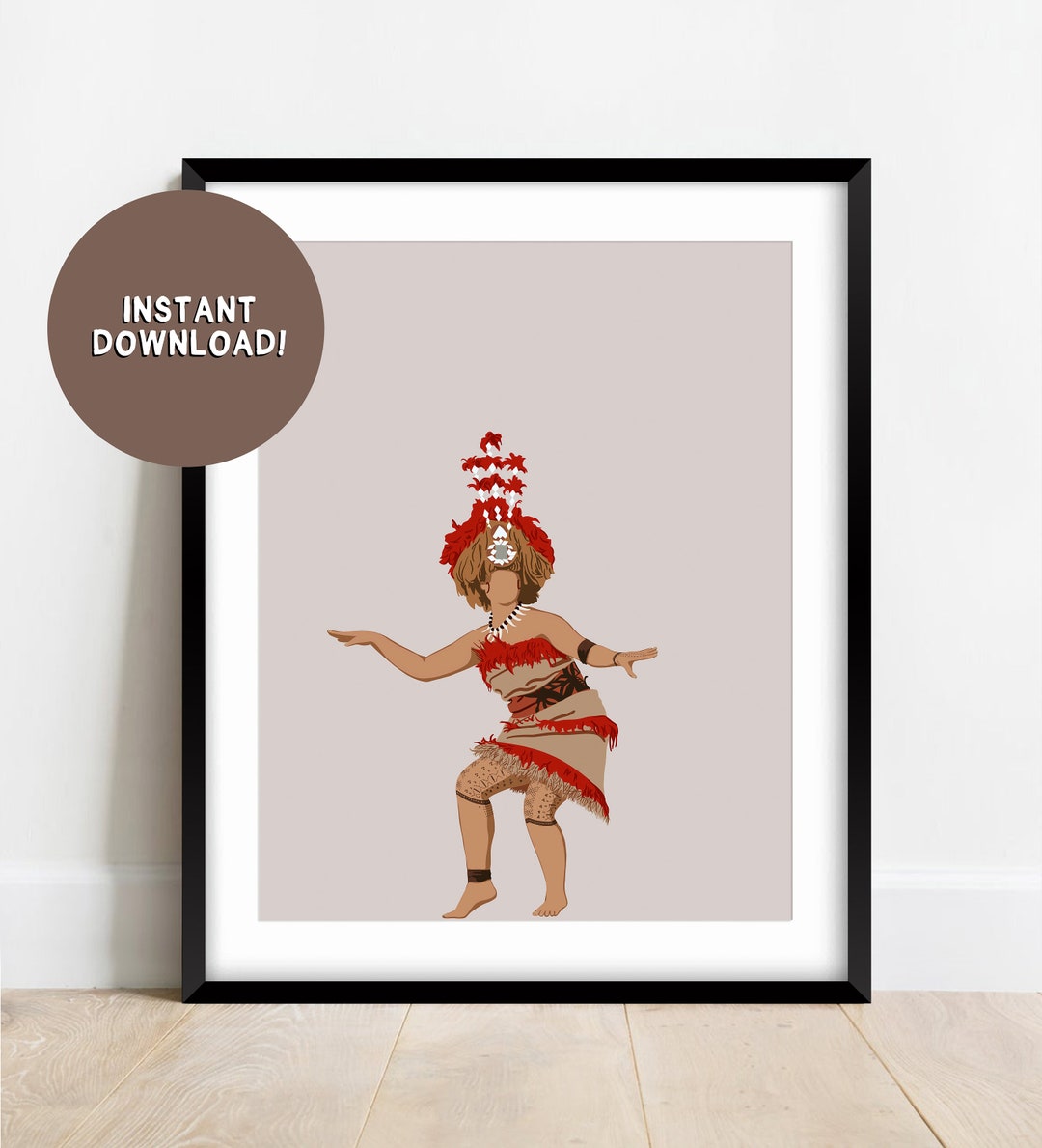 Samoan Taupou Digital Art Download Samoan Art Samoan - Etsy New Zealand