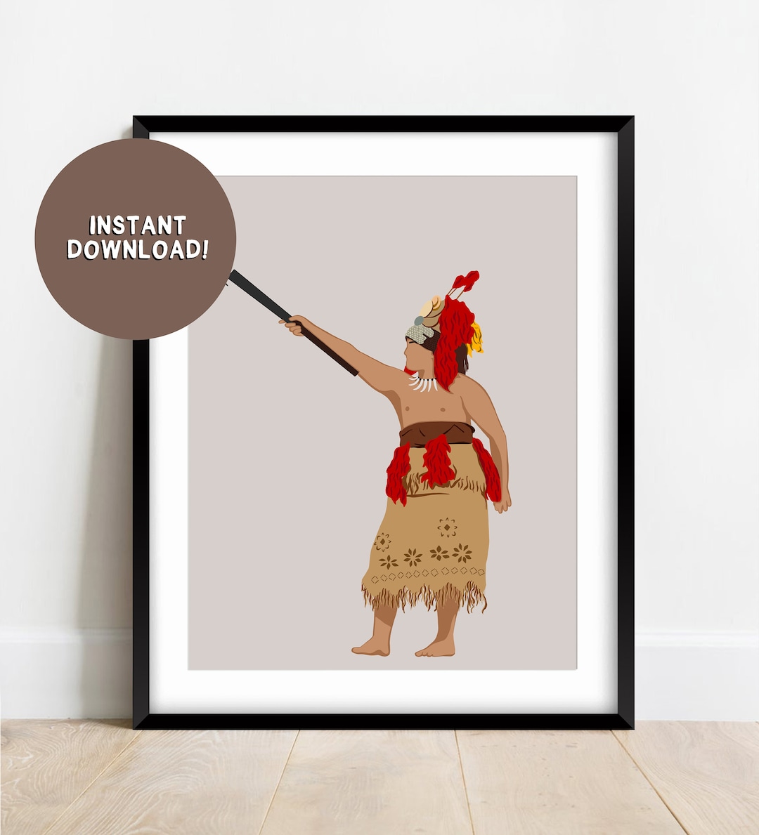 Samoan Manaia | Digital Art Download | Samoan Art | Samoan Male ...