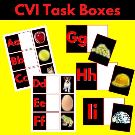 CVI Alphabet Task Box CVI Friendly High Contrast Digital - Etsy