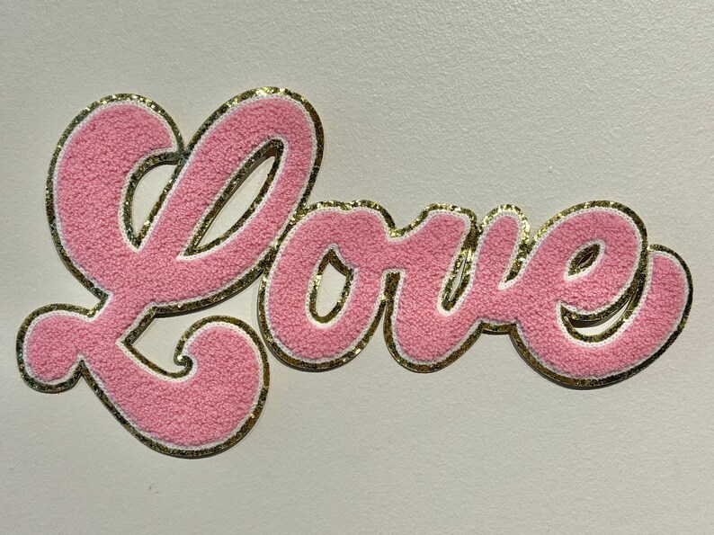 Love Chenille Light Pink Patch, Love Red Chenille Patch, Valentine’s ...