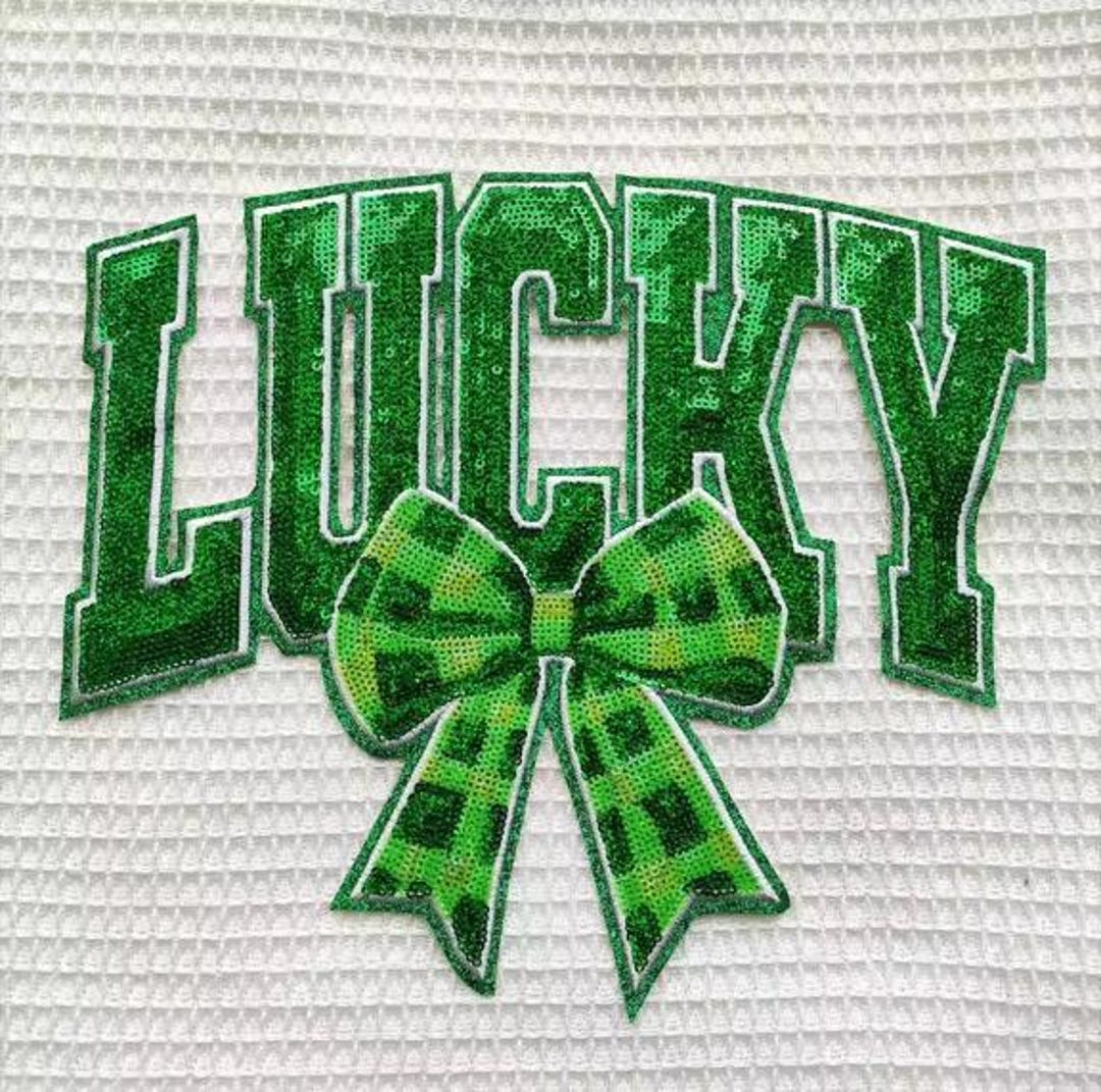 Clover Sequin Patch, Shamrock Sequin Patch, St. Patrick's Day Patch ...