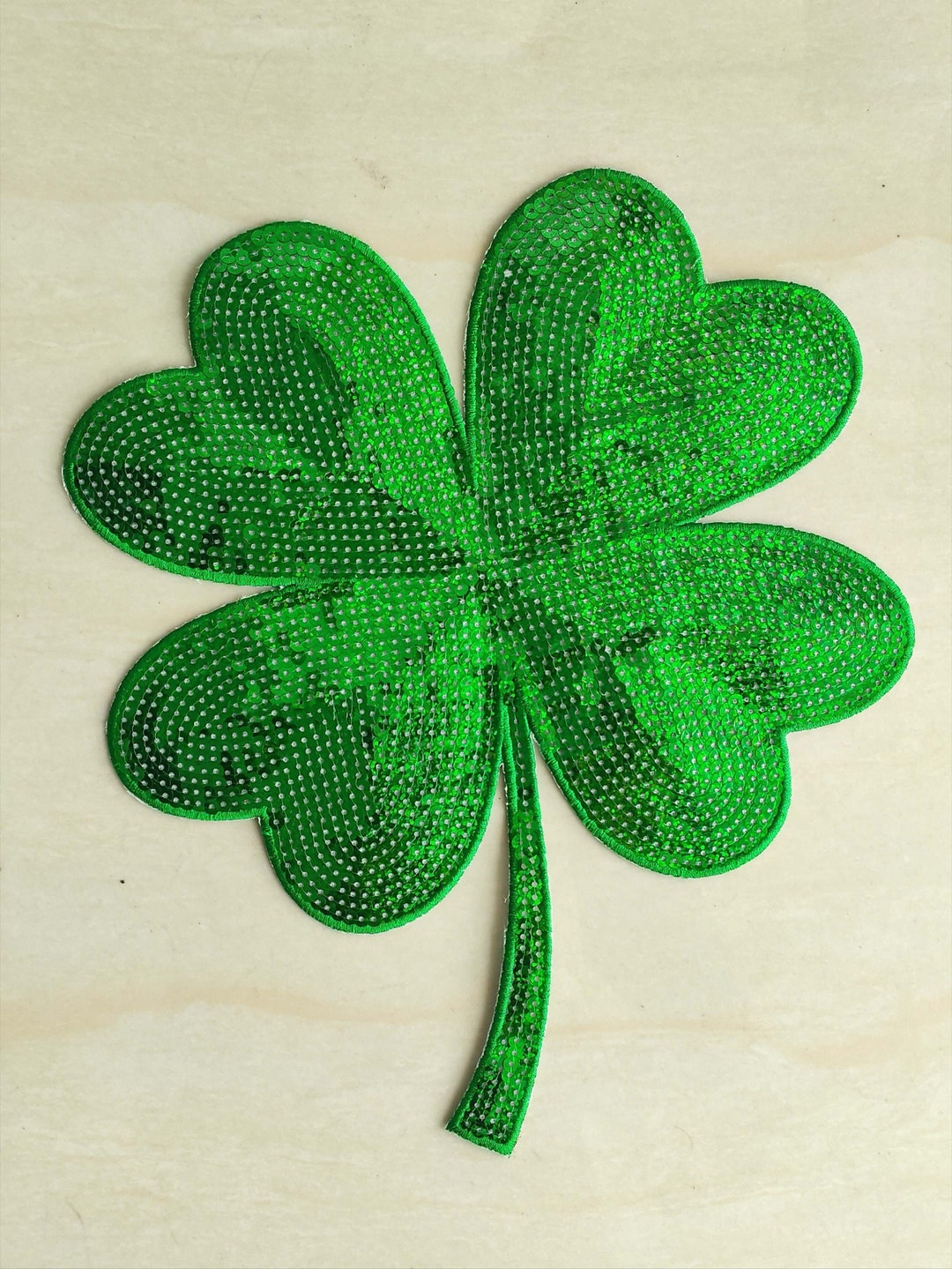 Clover Sequin Patch, Shamrock Sequin Patch, St. Patrick's Day Patch ...