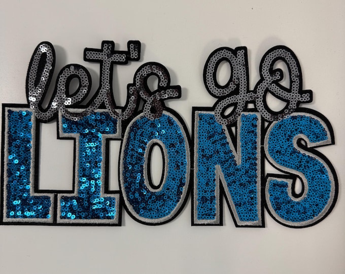 Let’s Go Lions Sequin Patch, NFL Sequin Patch, NFL Day Patch, NFL Patch ...