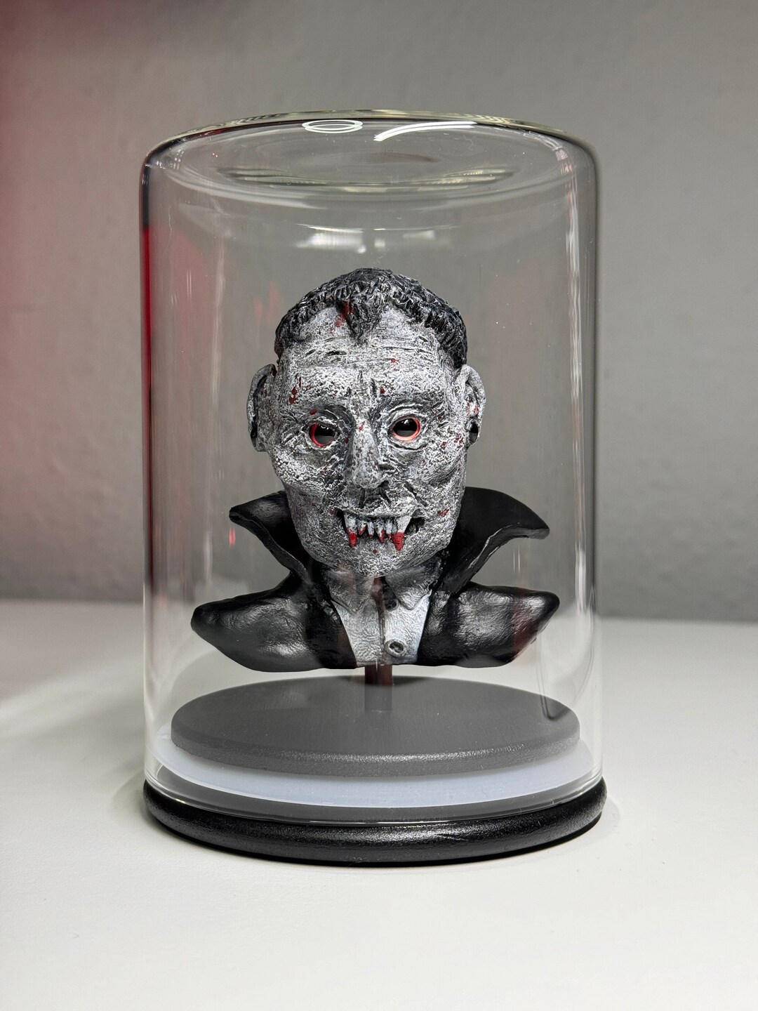 Clay Vampire Bust in a Jar Handmade Horror Model Dracula - Etsy UK