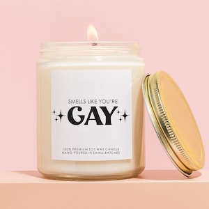 LGBTQ Gift Funny Proudly Gay Candle LGBTQ Candle Funny Gift for Gay ...