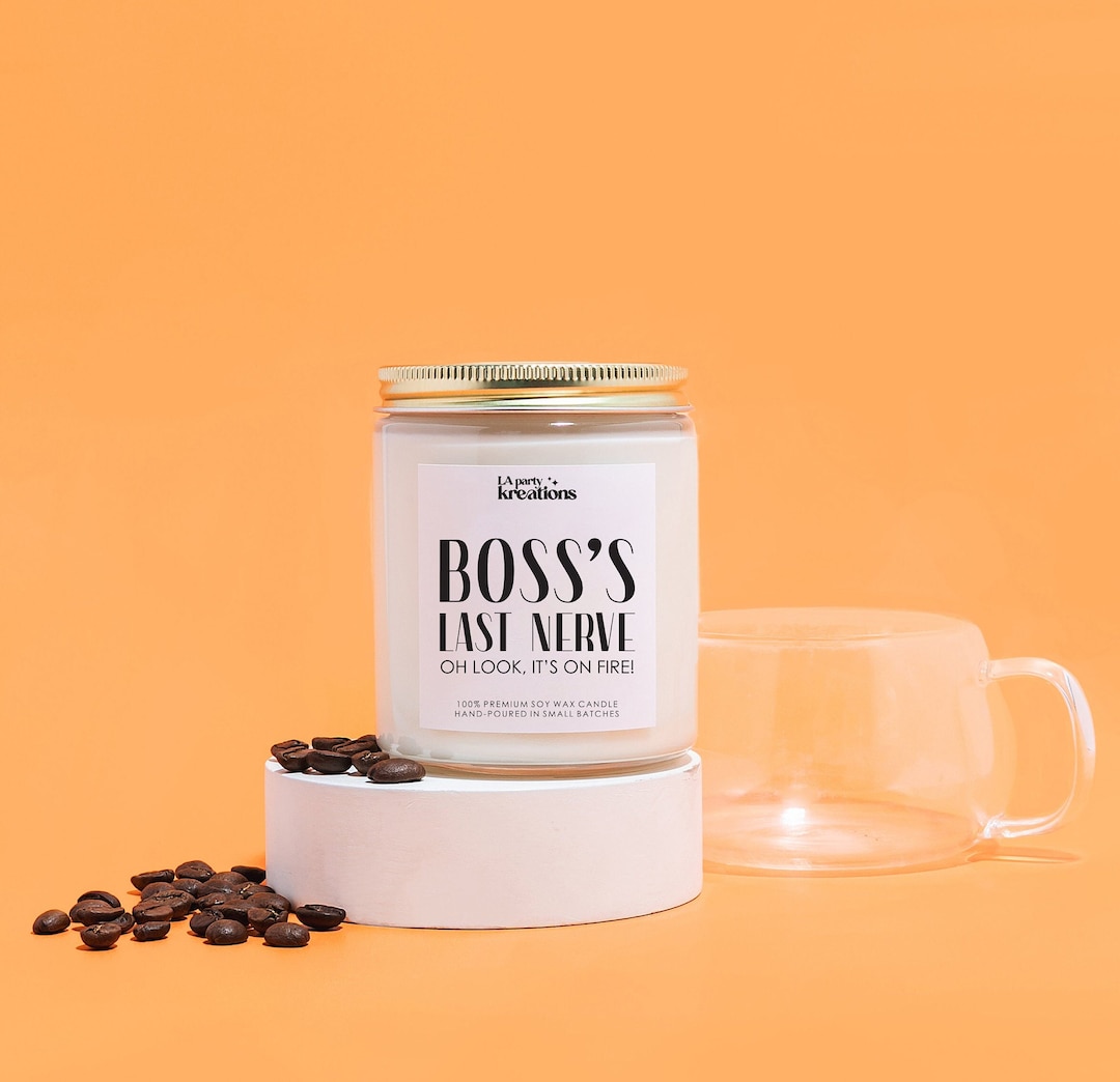 BOSS'S LAST NERVE, Funny Boss Gift, Boss Day Candle, Best Boss Ever ...