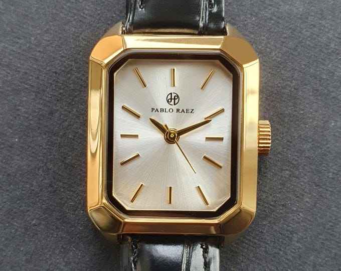 Womens Classic Watch Sunburst Dial Square Rectangular Smart Business ...