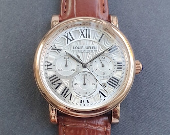 Men Automatic Watch Moon Phase Self Winding Mechanical Balance Wheel ...