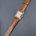 Men Classic Watch Square Rectangular Brown Leather Strap Roman Numeral ...