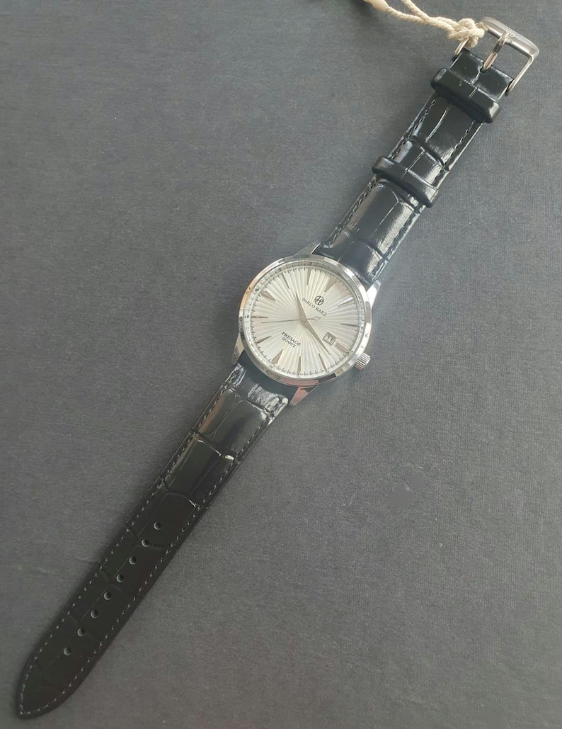 Men Classic Watch Smart Casual Business Luxury Sunburst Dial Black ...