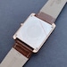 Men Classic Watch Square Rectangular Brown Leather Strap Roman Numeral ...