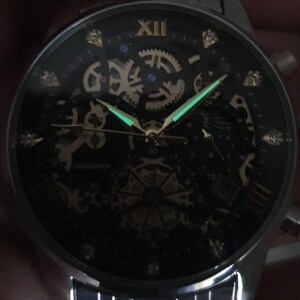 Men Chronograph Watch Moon Phase Skeleton Classic Smart Business Luxury ...