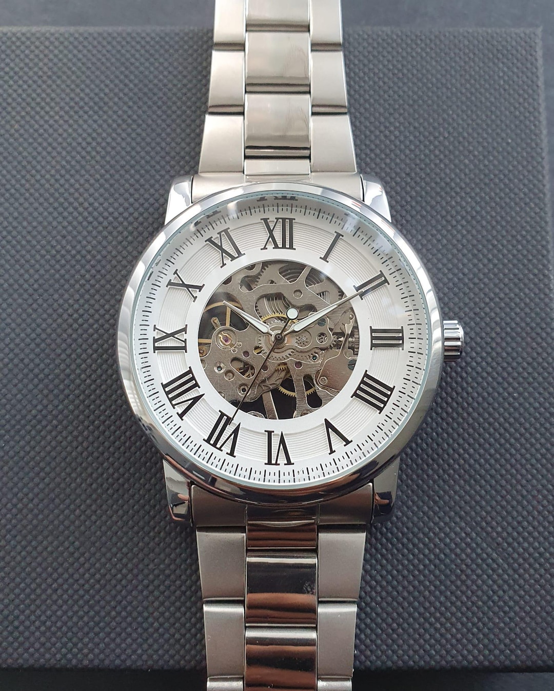 Men Automatic Watch Manual Winding Mechanical Balance Wheel Movement ...