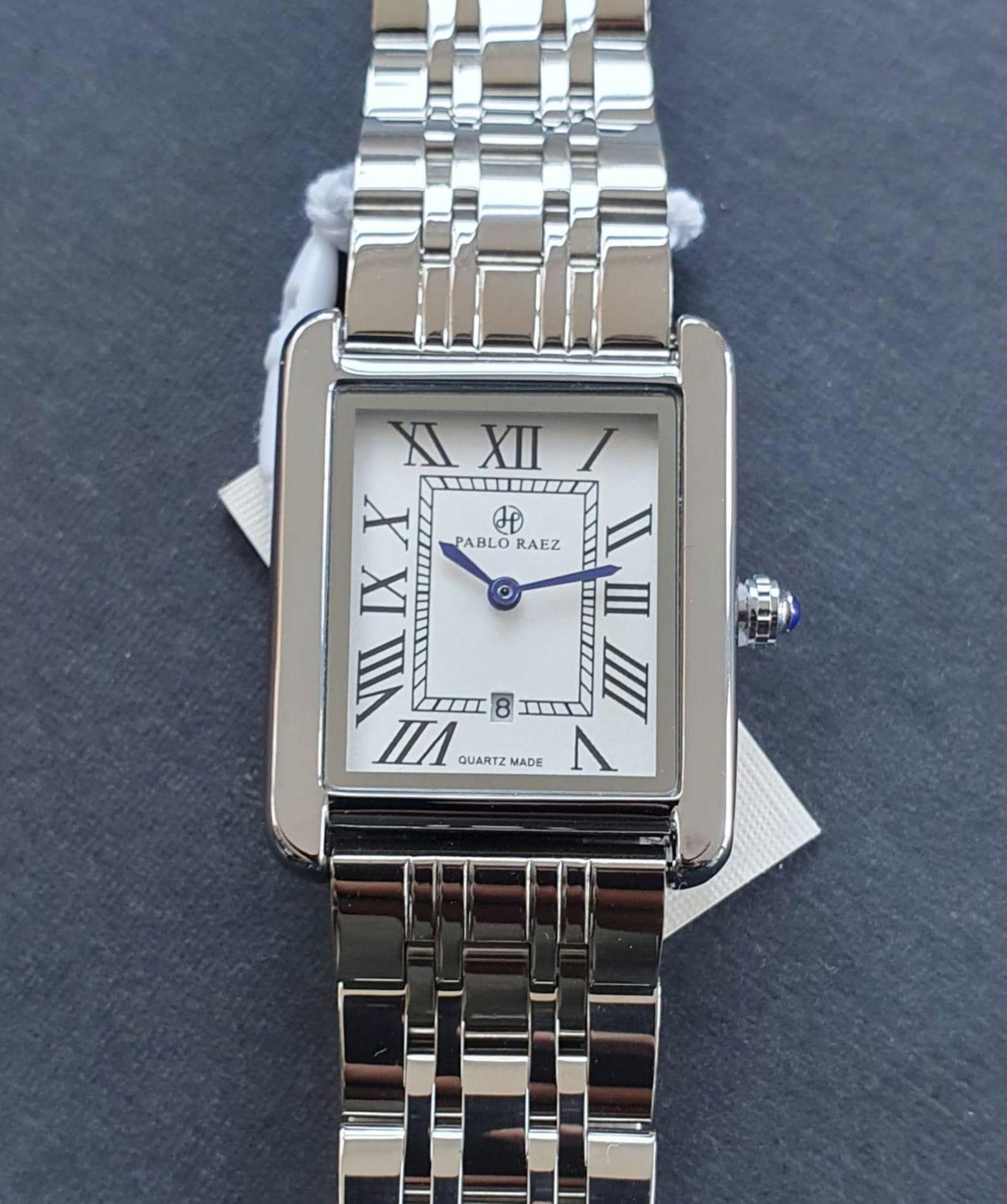 Men Classic Watch Square Rectangular Smart Casual Roman Numeral ...