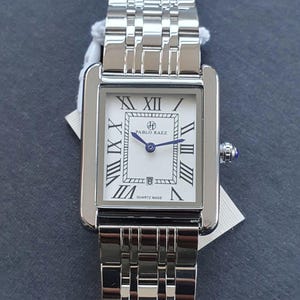 Men Classic Watch Square Rectangular Smart Casual Roman Numeral ...