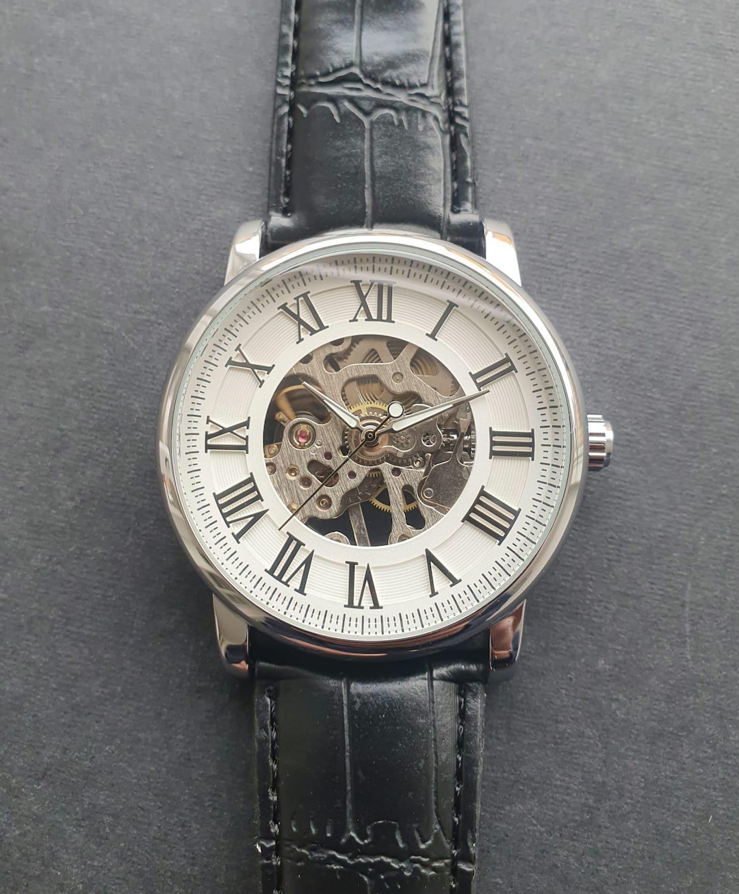 Men Automatic Watch Manual Winding Mechanical Balance Wheel Movement ...