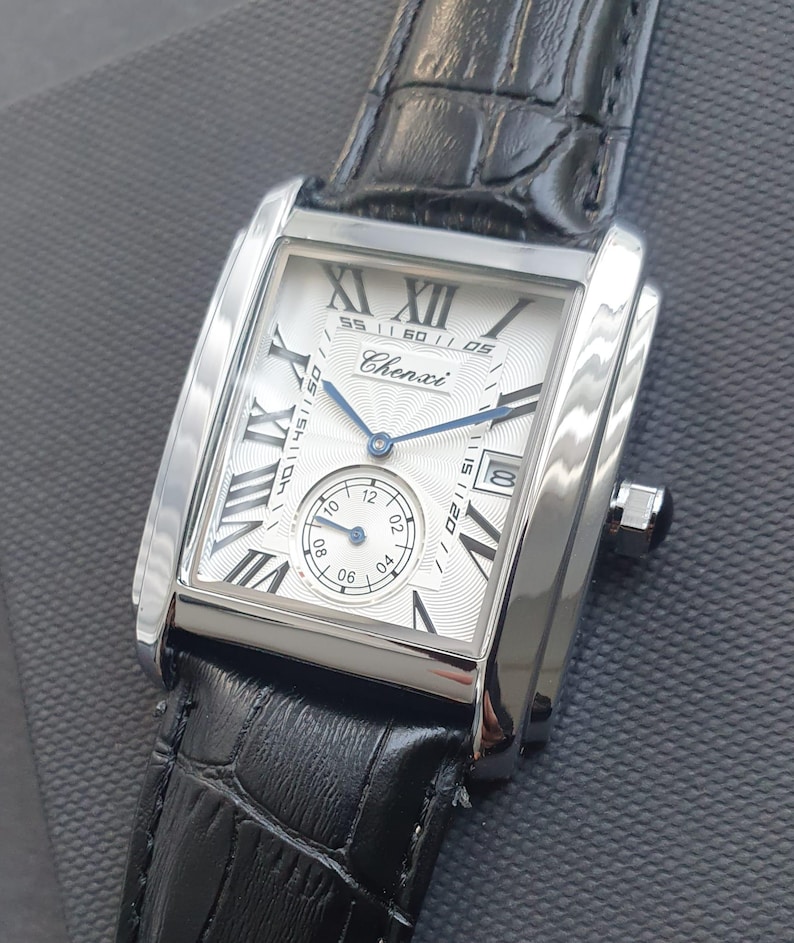 Men Classic Watch Smart Casual Luxury Business Square Rectangular Roman ...