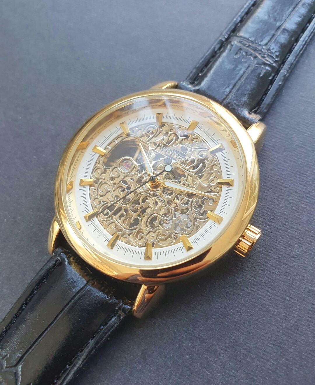 Men Automatic Watch Manual Winding Mechanical Balance Wheel Movement ...