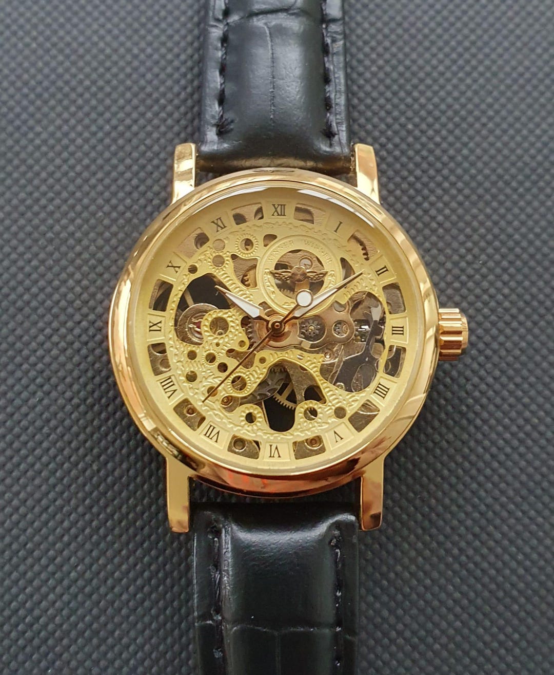Womens Automatic Watch Manual Winding Mechanical Balance Wheel Movement ...