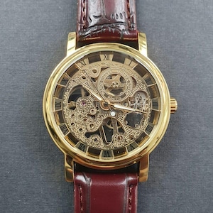Men Automatic Watch Manual Winding Mechanical Balance Wheel Movement ...