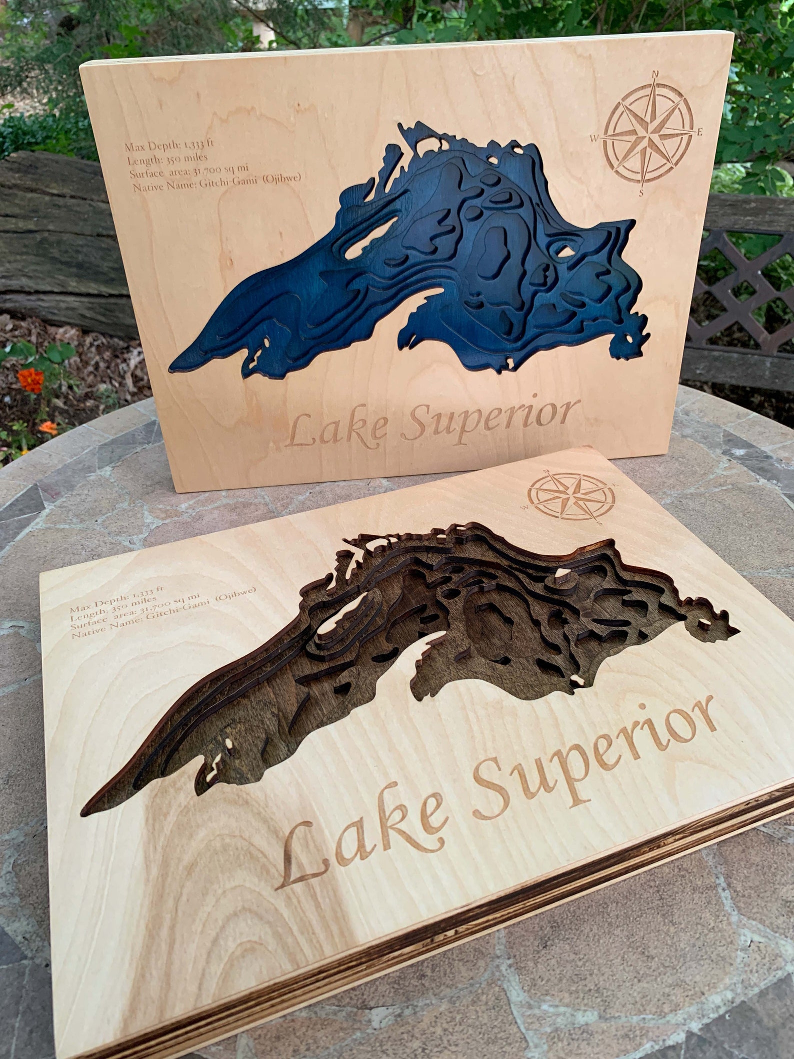 Lake Superior Wooden Depth Map 3D Laser Cut Bathymetry Sign | Etsy