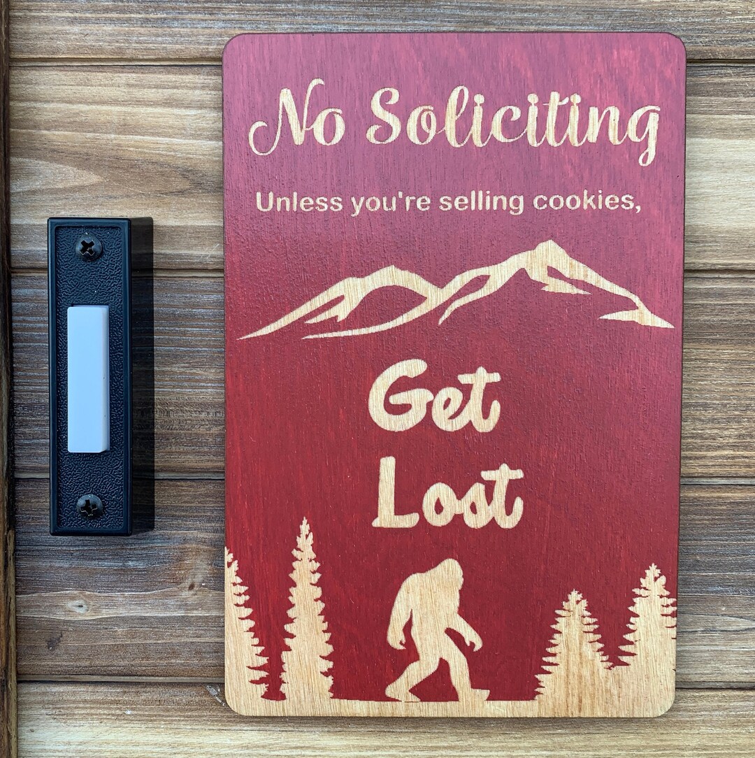 No Soliciting Sign, Funny Wood Door Sign, Doorbell Sign, Do Not Disturb ...
