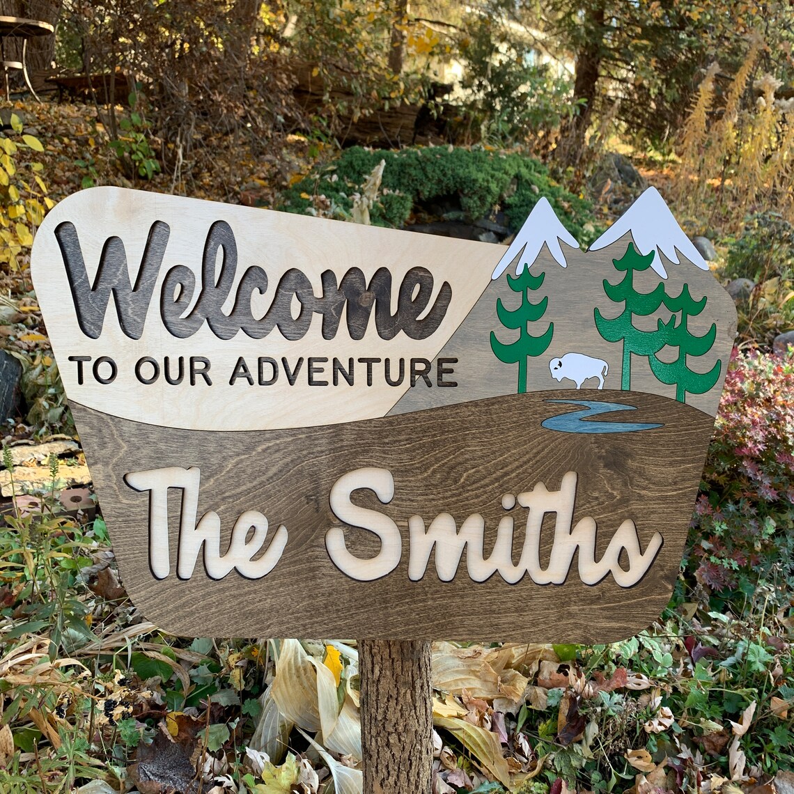 National Park Welcome Sign 3D Wood Camp Sign Personalized - Etsy