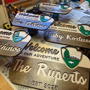 National Park Sign, Welcome Sign, Camping Sign, Personalized Wedding ...