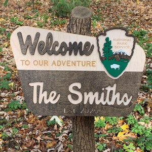 National Park Sign, Welcome Sign, Camping Sign, Personalized Wedding ...