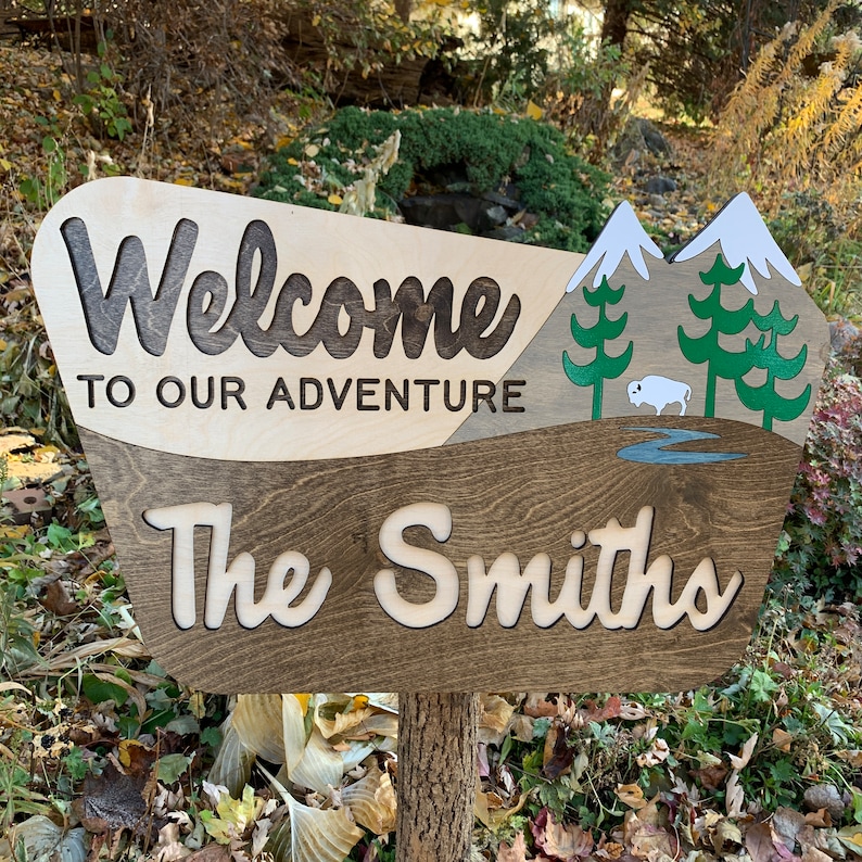 National Park Welcome Sign 3D Wood Camp Sign Personalized - Etsy