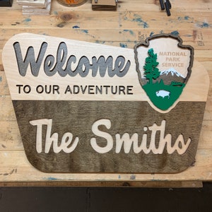 National Park Sign, Welcome Sign, Camping Sign, Personalized Wedding ...