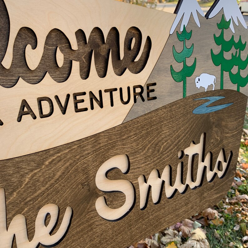 National Park Welcome Sign 3D Wood Camp Sign Personalized - Etsy