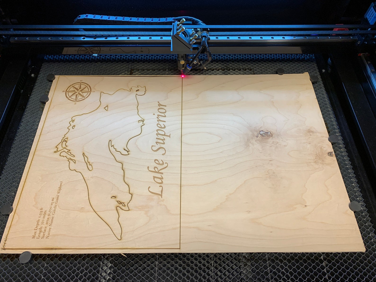 Lake Superior Wooden Depth Map 3D Laser Cut Bathymetry Sign | Etsy