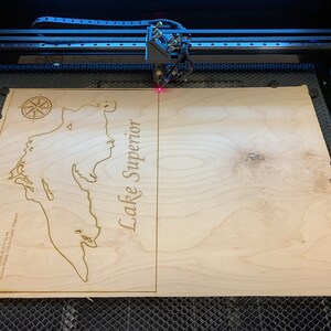 Lake Superior Wooden Depth Map, 3D Laser Cut Bathymetry Sign, National ...