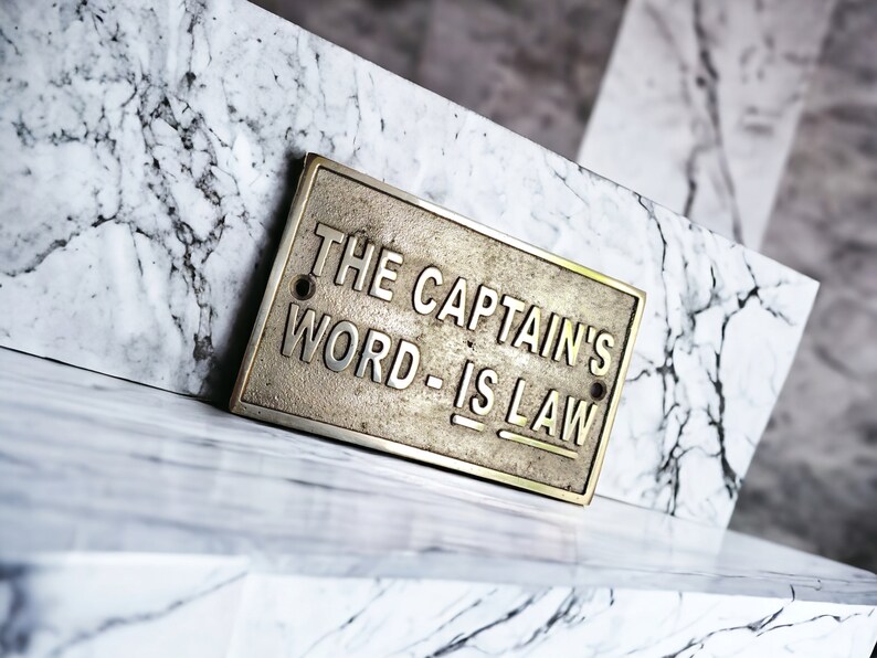 Nautical Brass the Captain Word is Law Plaque or Sign Home Decorative ...