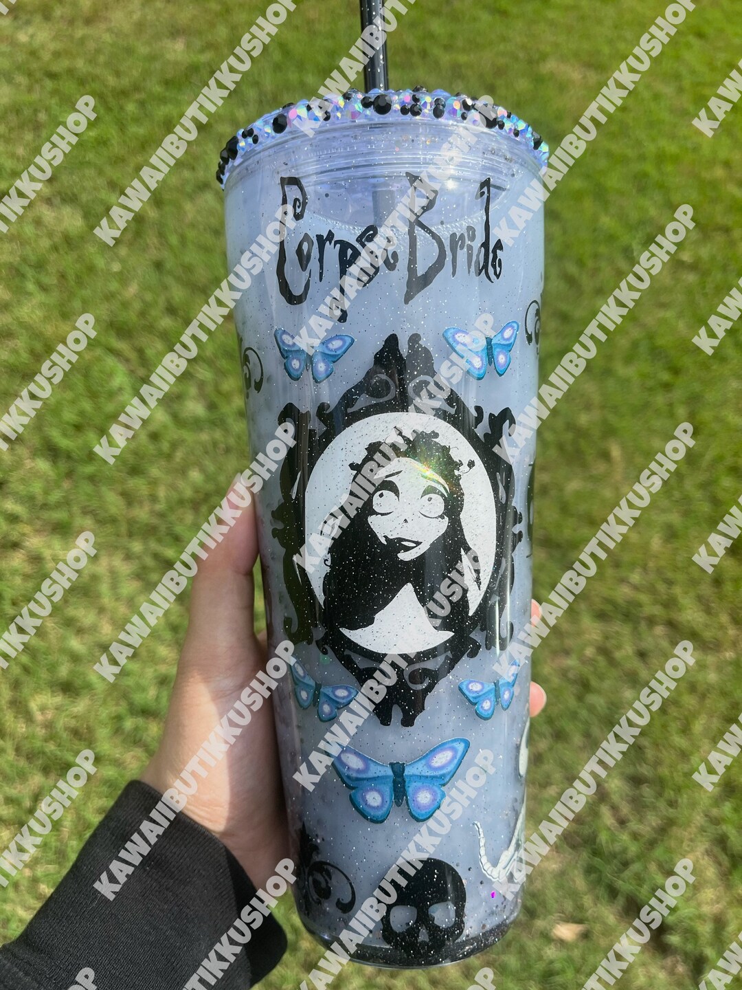 Spooky Silver Halloween Corpse Victorian Bride Blue Glow in the Dark ...