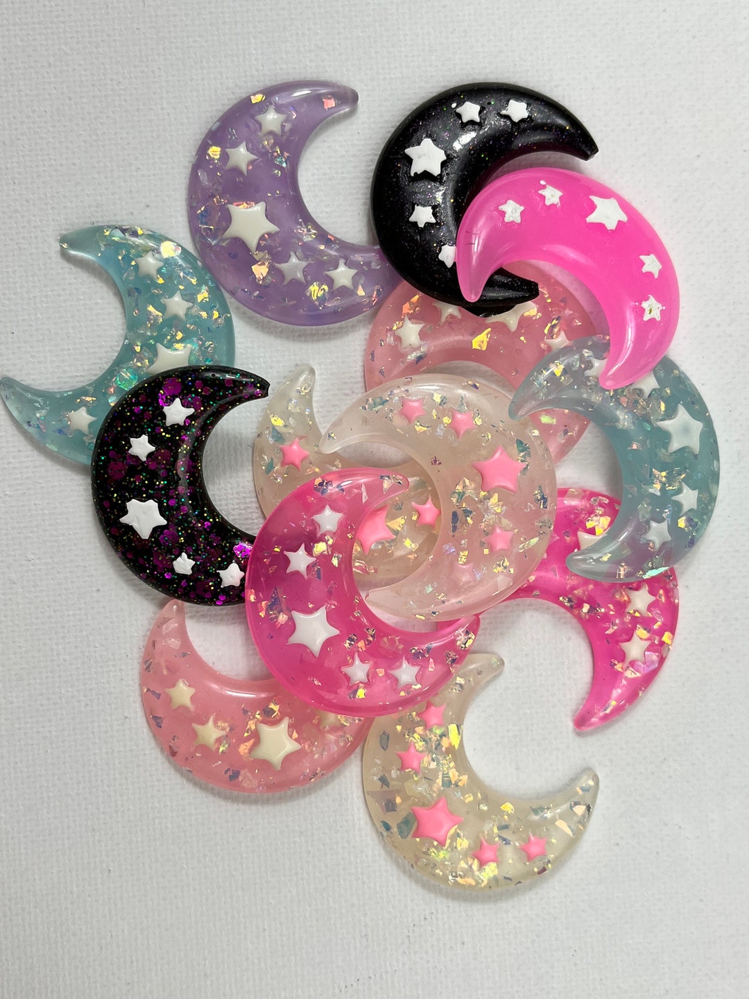 Cute Miniature Celestial Moon Craft Jewelry Charms Cabochons Beads ...