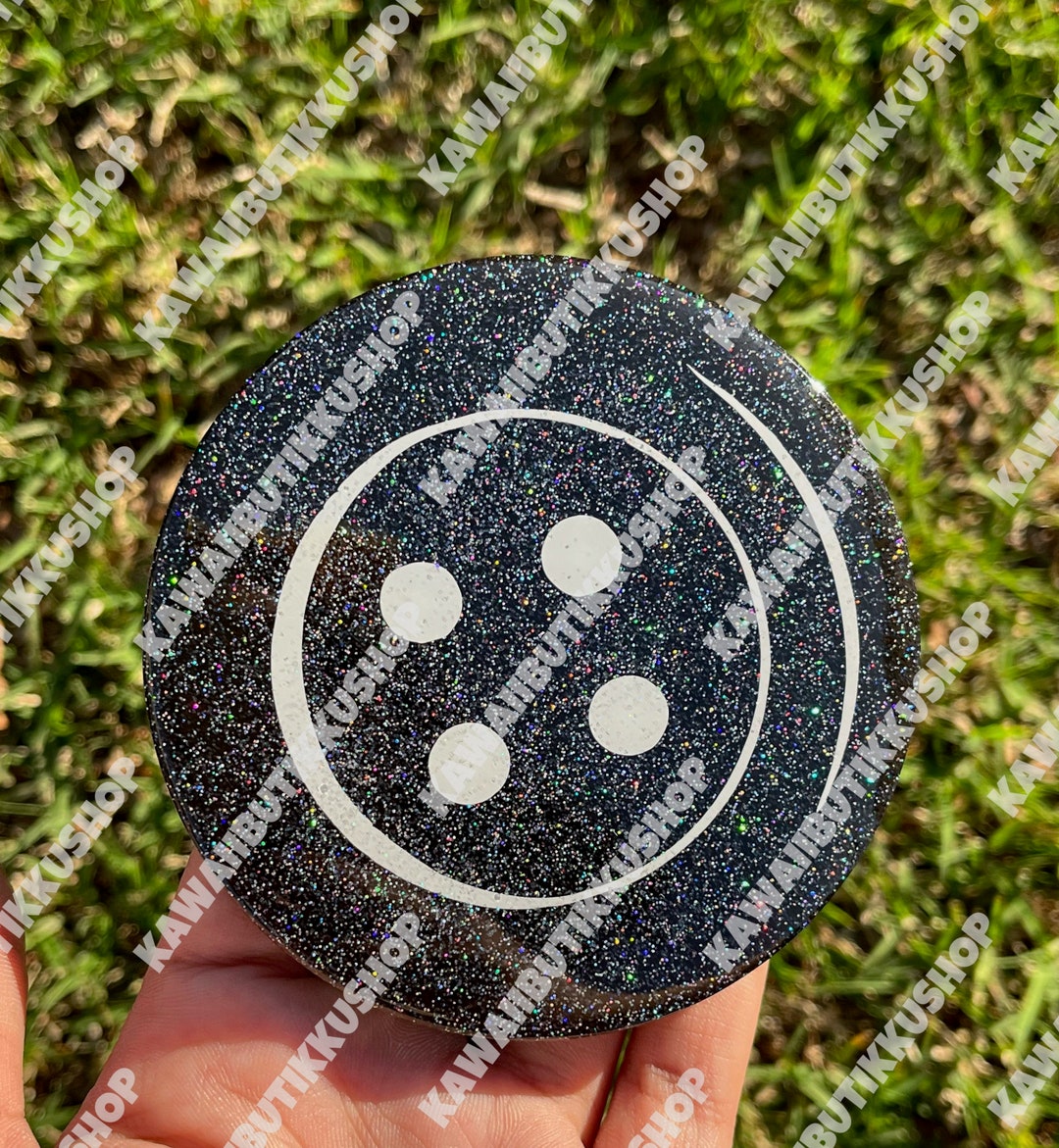 Handmade Spooky Cartoon Button Eye Glitter Coaster - Etsy