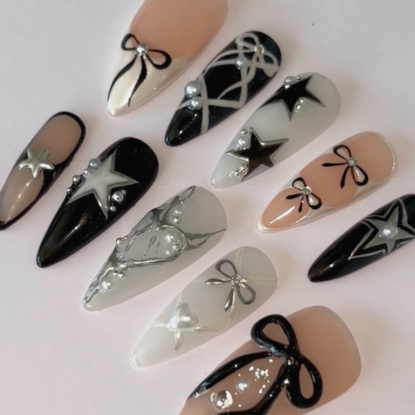 Ribbon Nails - Etsy