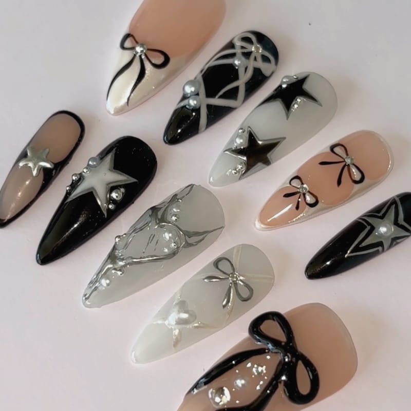 Ribbon Nails - Etsy