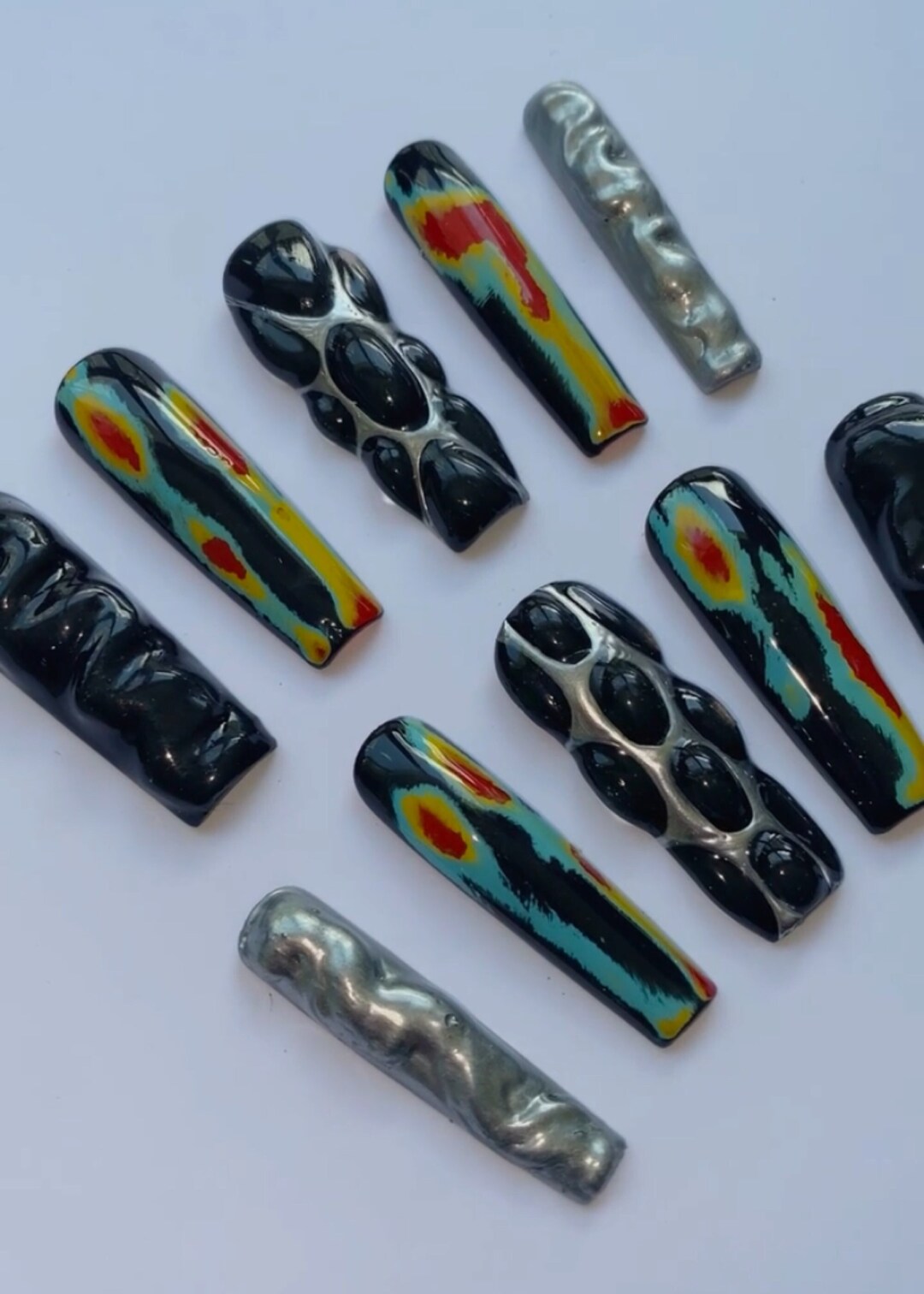 Heat Map Square Press on Nails / 3d Nails / Luxury Press on Nails ...