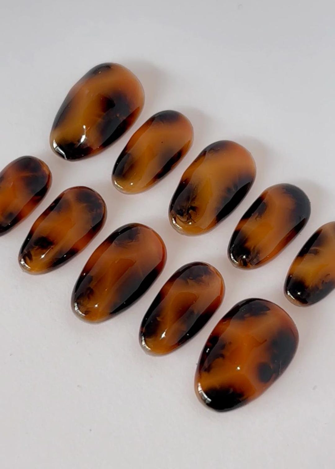 Animal Print Tortoise Shell Inspired Press on Nails / Lilac Press on ...
