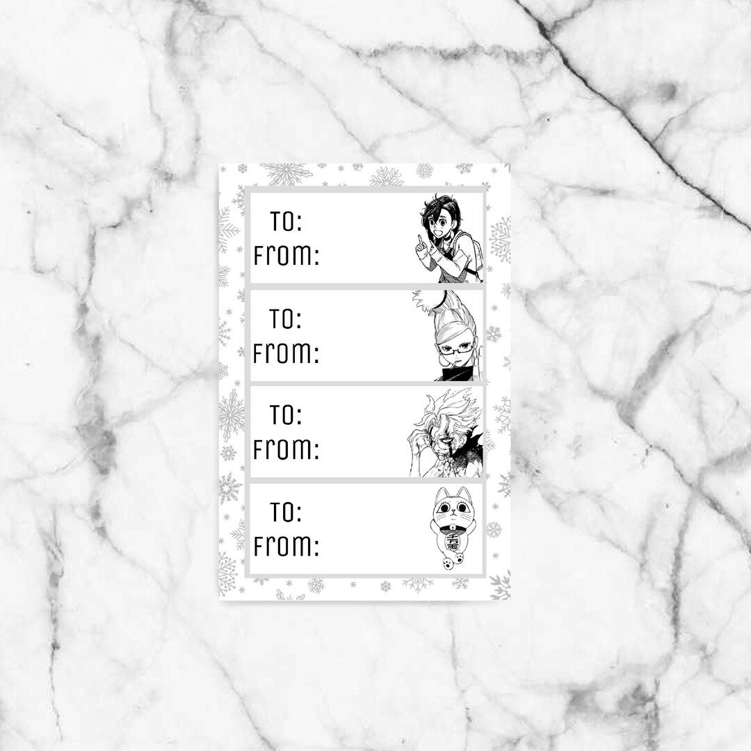 Matte Manga Present Tags, Anime Present Tags, Present Labels, Gift ...