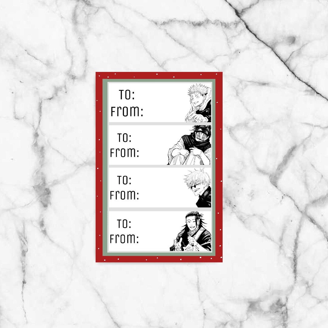 Matte Manga Present Tags, Anime Present Tags, Present Labels, Gift ...