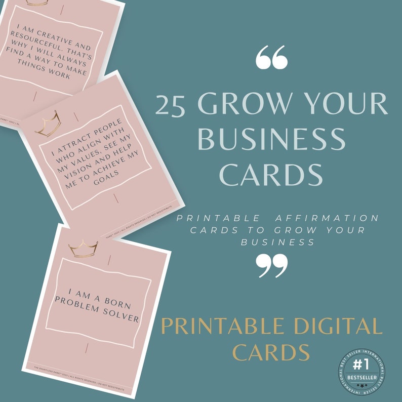 50 Printable Affirmation Cards, Positive Affirmations, Business Growth ...