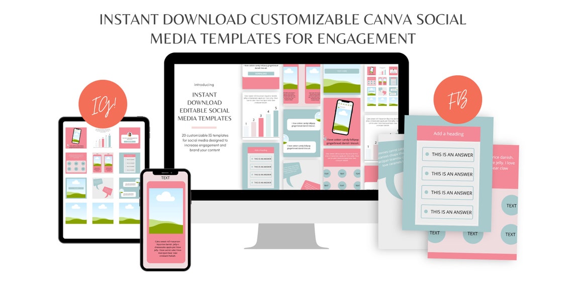 EDITABLE Customizable IG Social Media Content Templates Canva Instagram ...