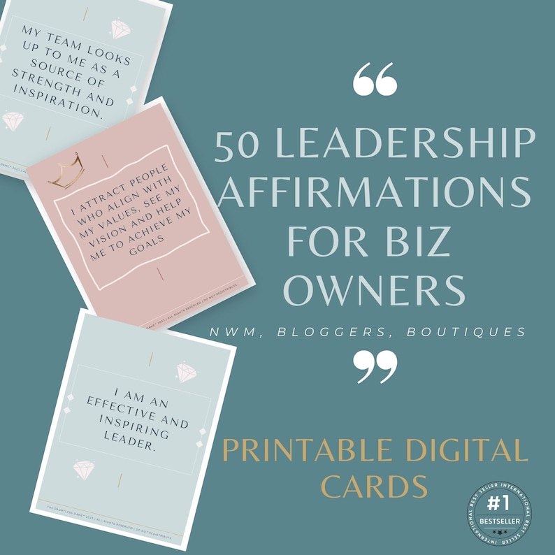 50 Printable Affirmation Cards, Positive Affirmations, Business Growth ...