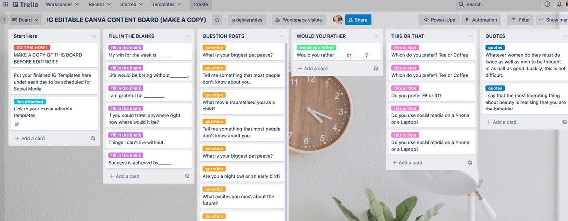 EDITABLE Customizable IG Social Media Content Templates Canva Instagram ...