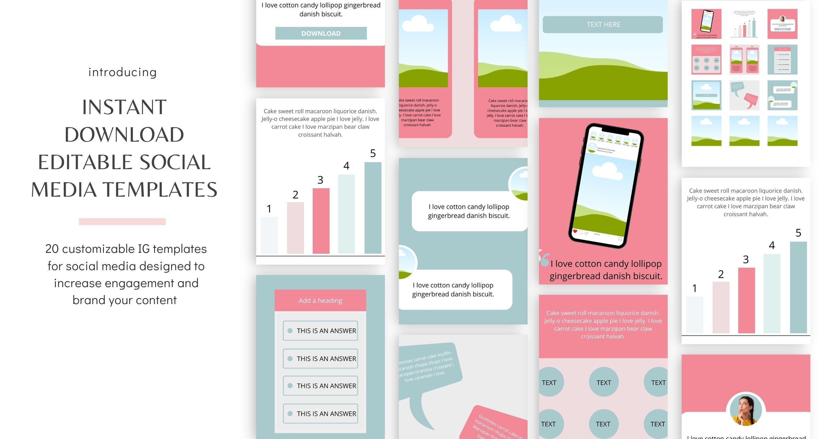 EDITABLE Customizable IG Social Media Content Templates Canva Instagram ...